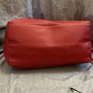Longchamp | Bags | Lonchamp Red Leather Weekender Bag | Poshmark